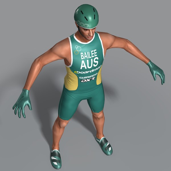 3d athletic cyclist model