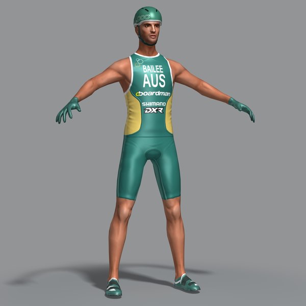 3d athletic cyclist model