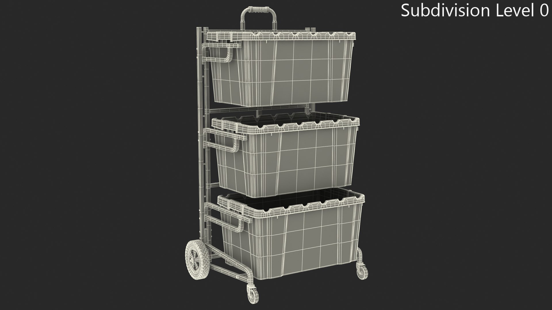 Triple bin recycling cart 3D - TurboSquid 1596680
