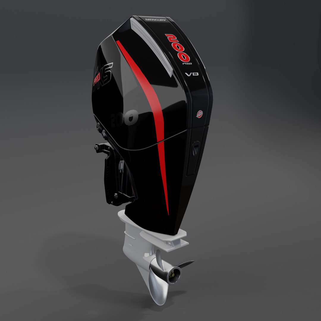 Mercury Pro XS 200 Outboard PBR Model 3D 3D Model - TurboSquid 2240606