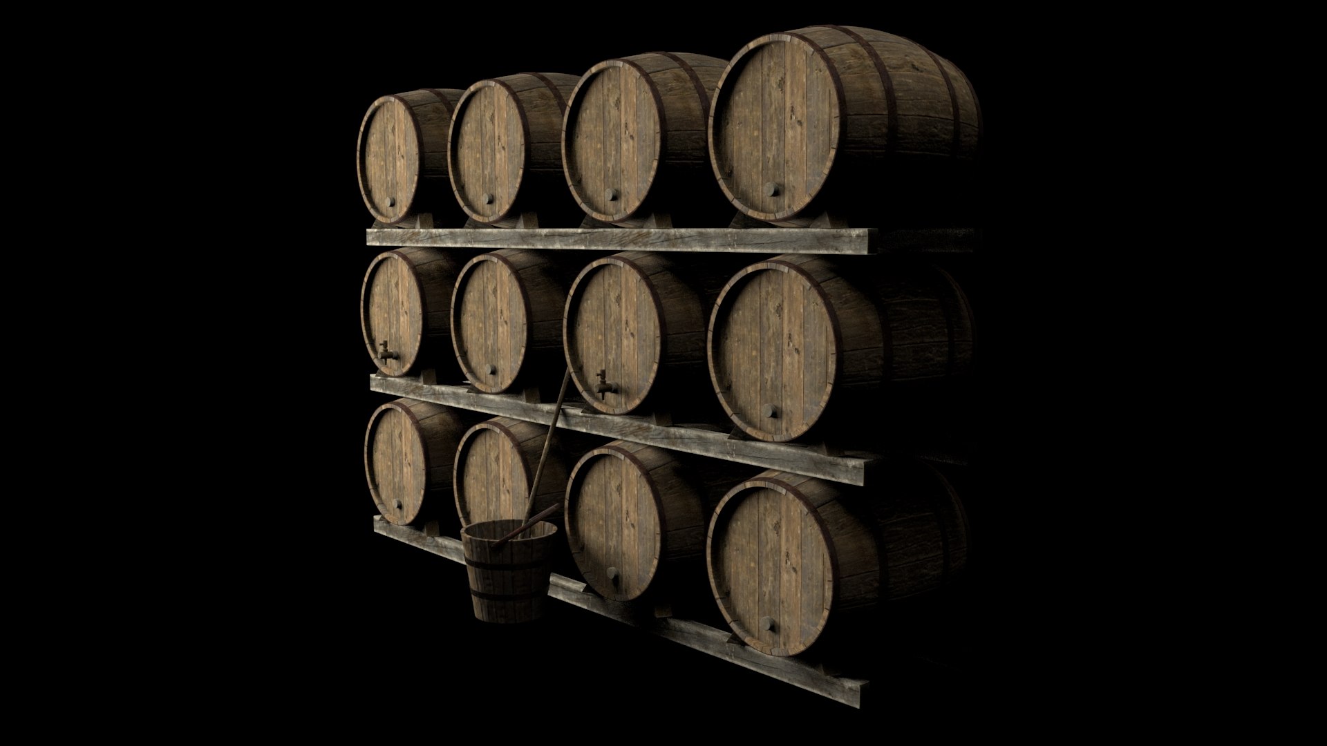 Stack Barrels 3d Obj