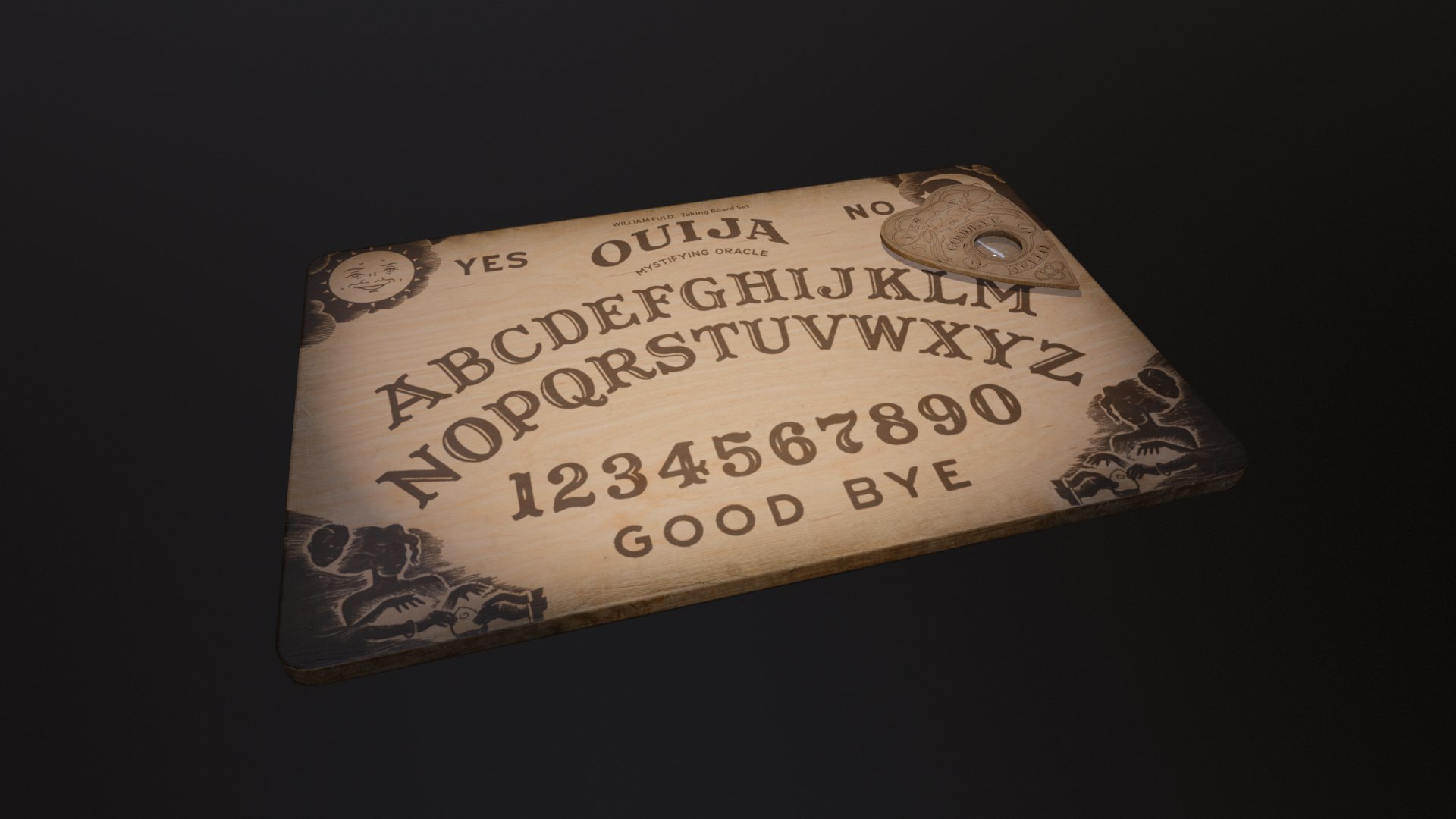 modelo 3d Tablero Ouija Modelo 3D AR VR de baja poli Modelo 3D de baja ...