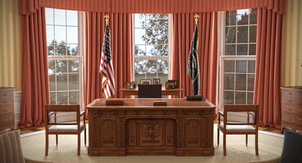 white house oval office architecture 3d max