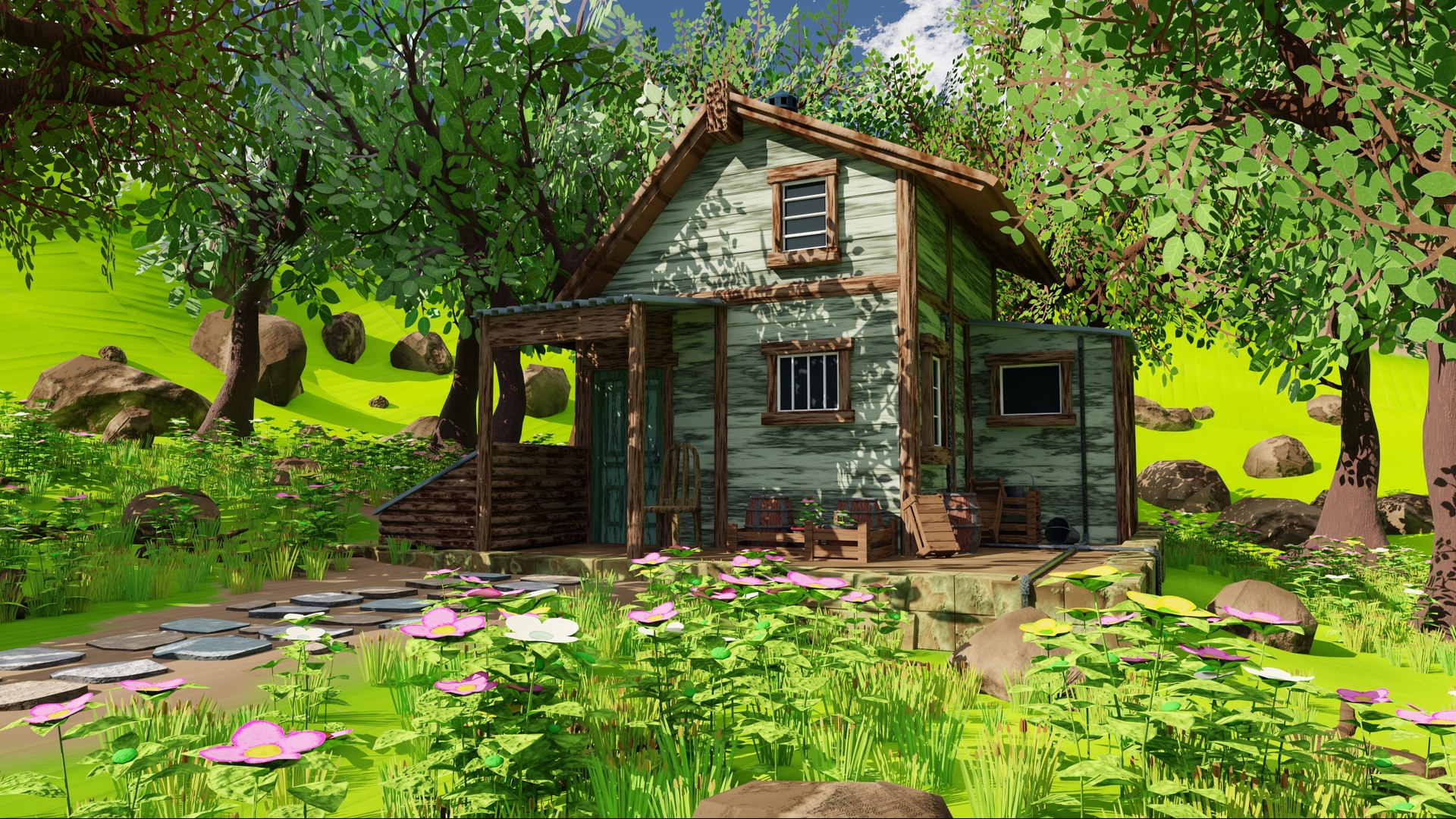 House In Forest 2 3D - TurboSquid 2043809