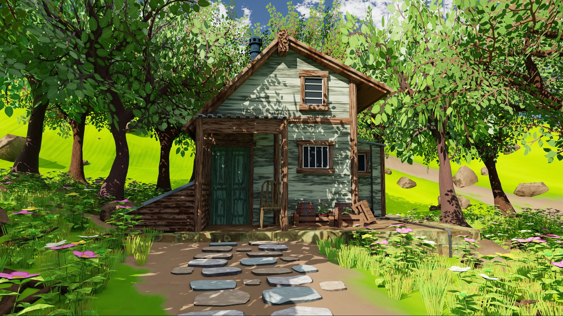 House In Forest 2 3D - TurboSquid 2043809