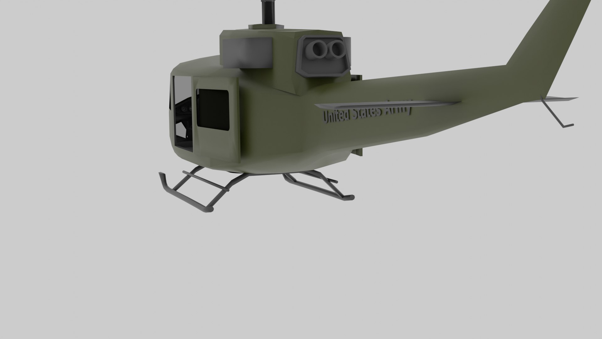 Bell Huey Helicopter Vietnam War 3D Model - TurboSquid 1834281