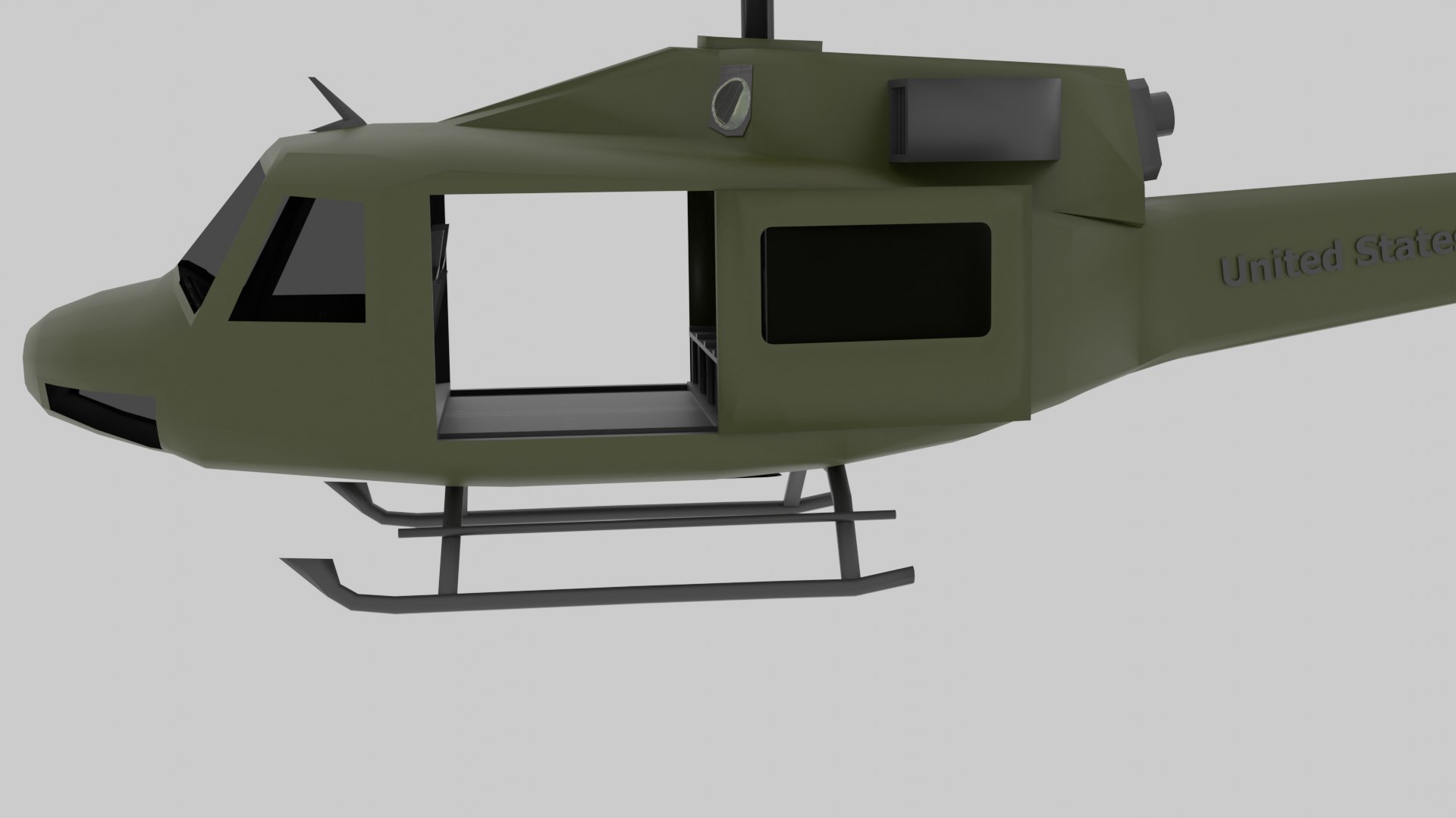 Bell Huey Helicopter Vietnam War 3D Model - TurboSquid 1834281