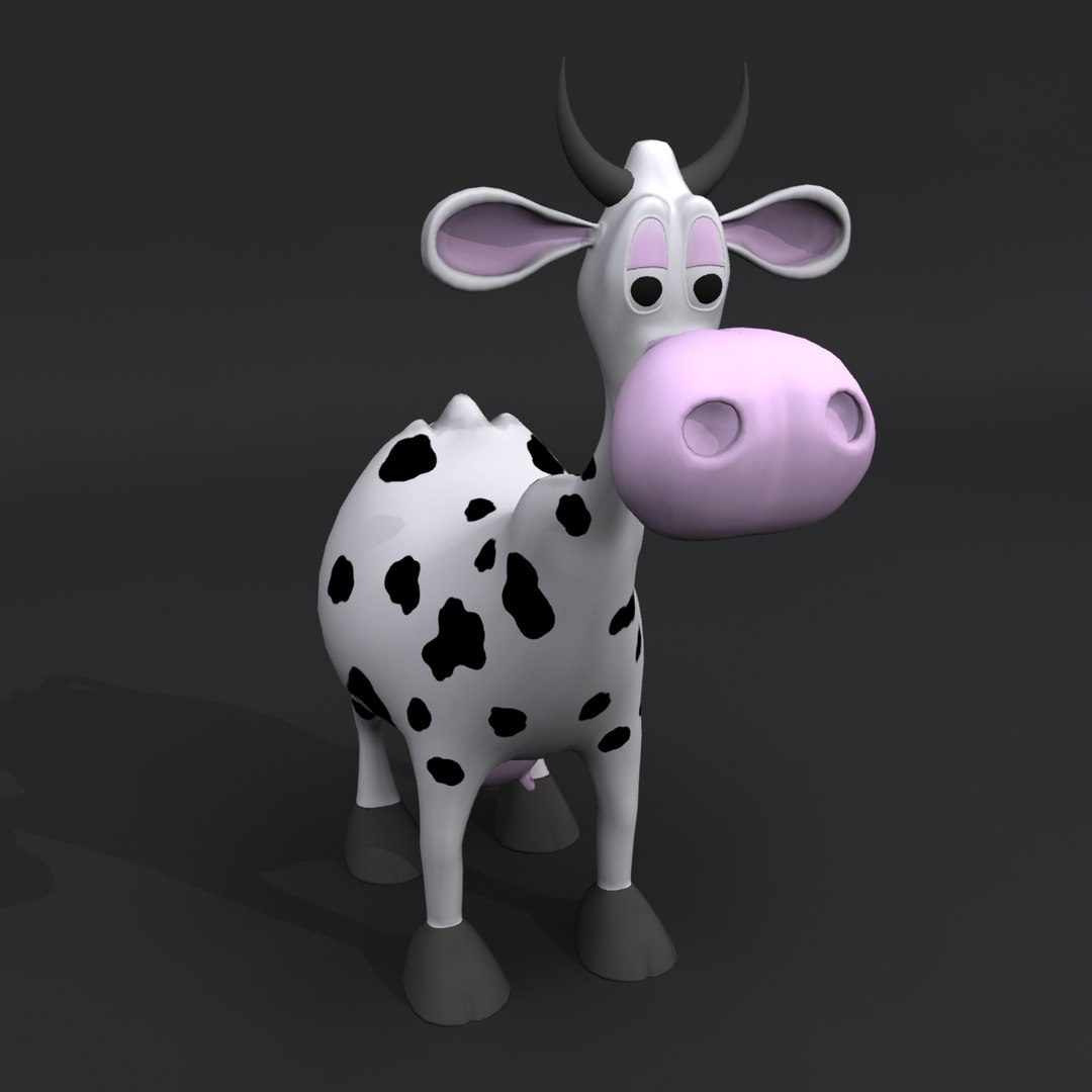 3d Cartoon Cow Model