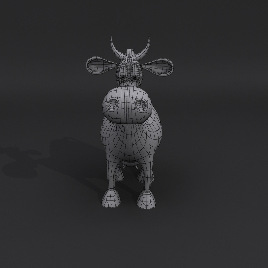 3d Cartoon Cow Model