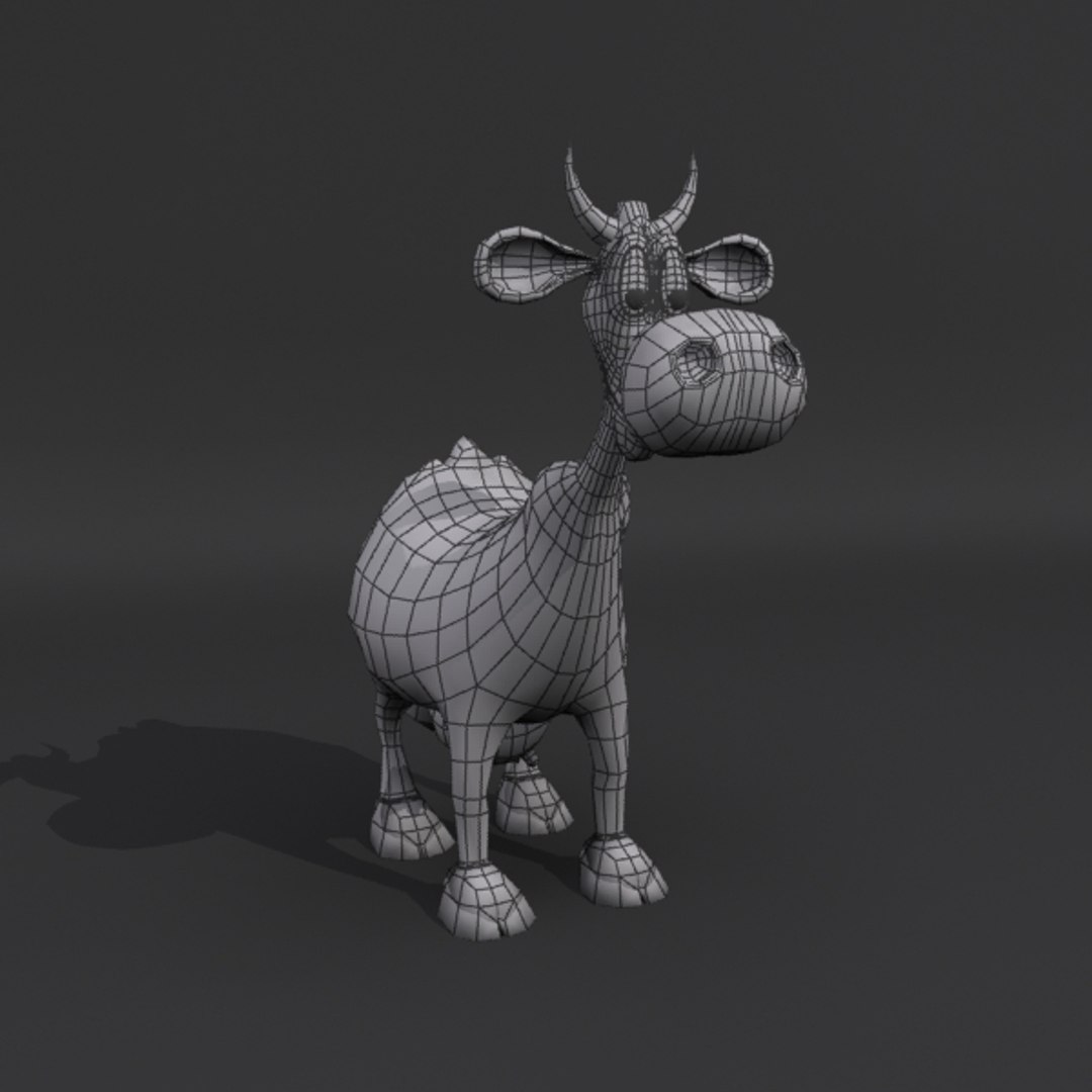 3d Cartoon Cow Model