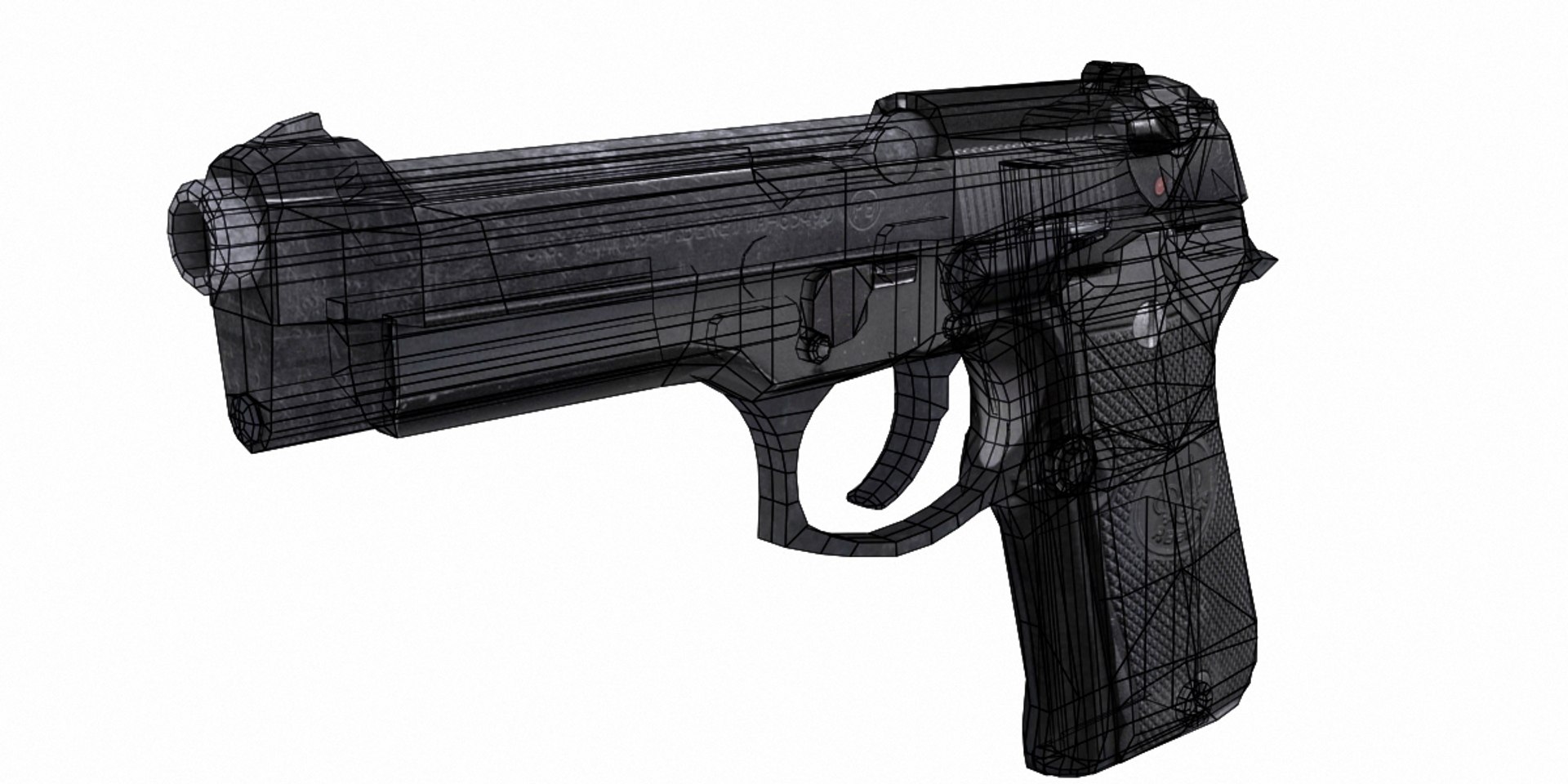 3d Model Of M9 Beretta Handgun Silencer
