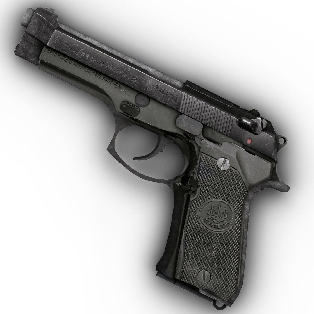 3d Model Of M9 Beretta Handgun Silencer