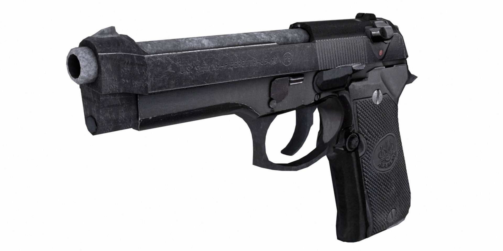 3d Model Of M9 Beretta Handgun Silencer