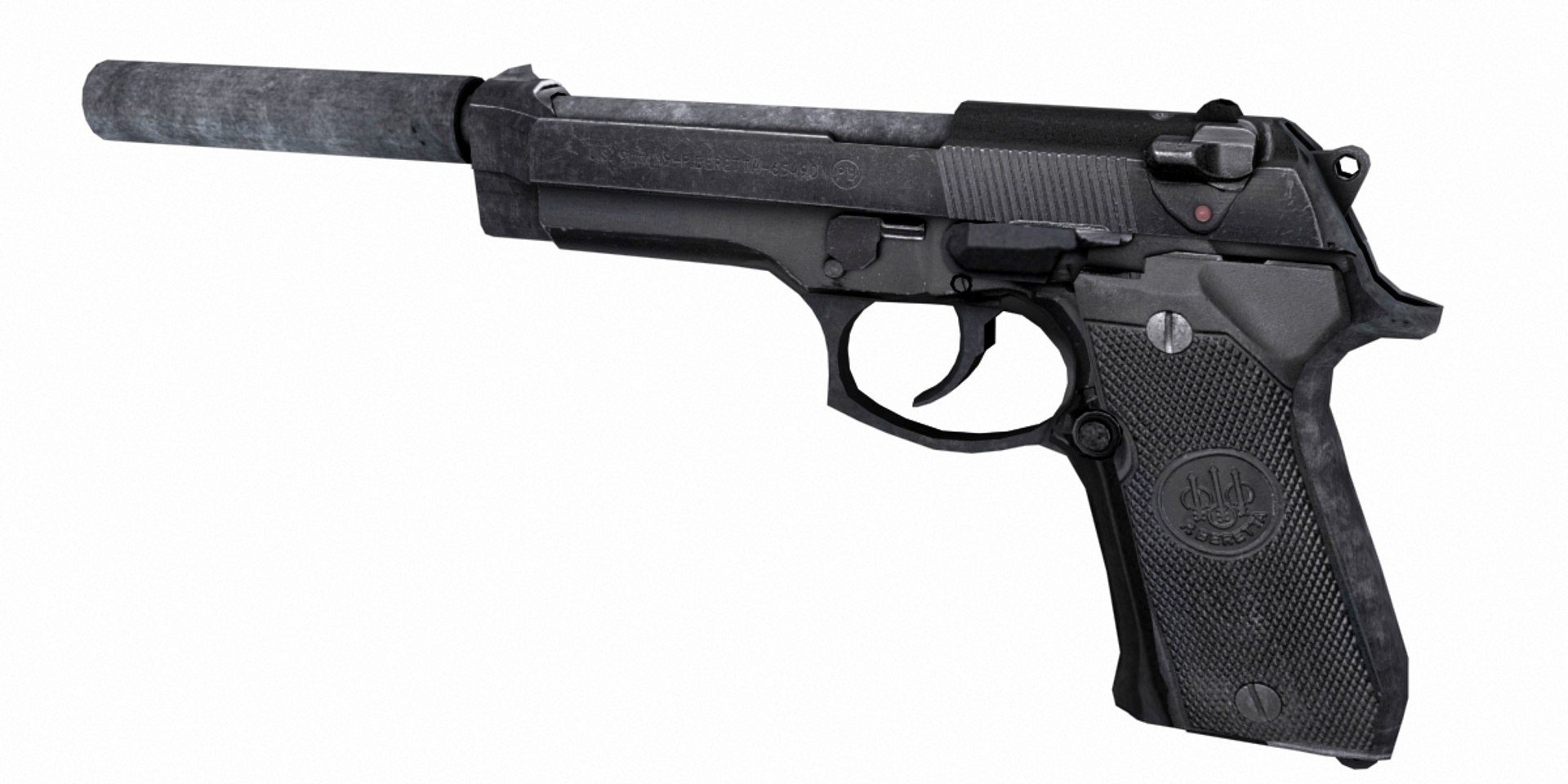 3d Model Of M9 Beretta Handgun Silencer