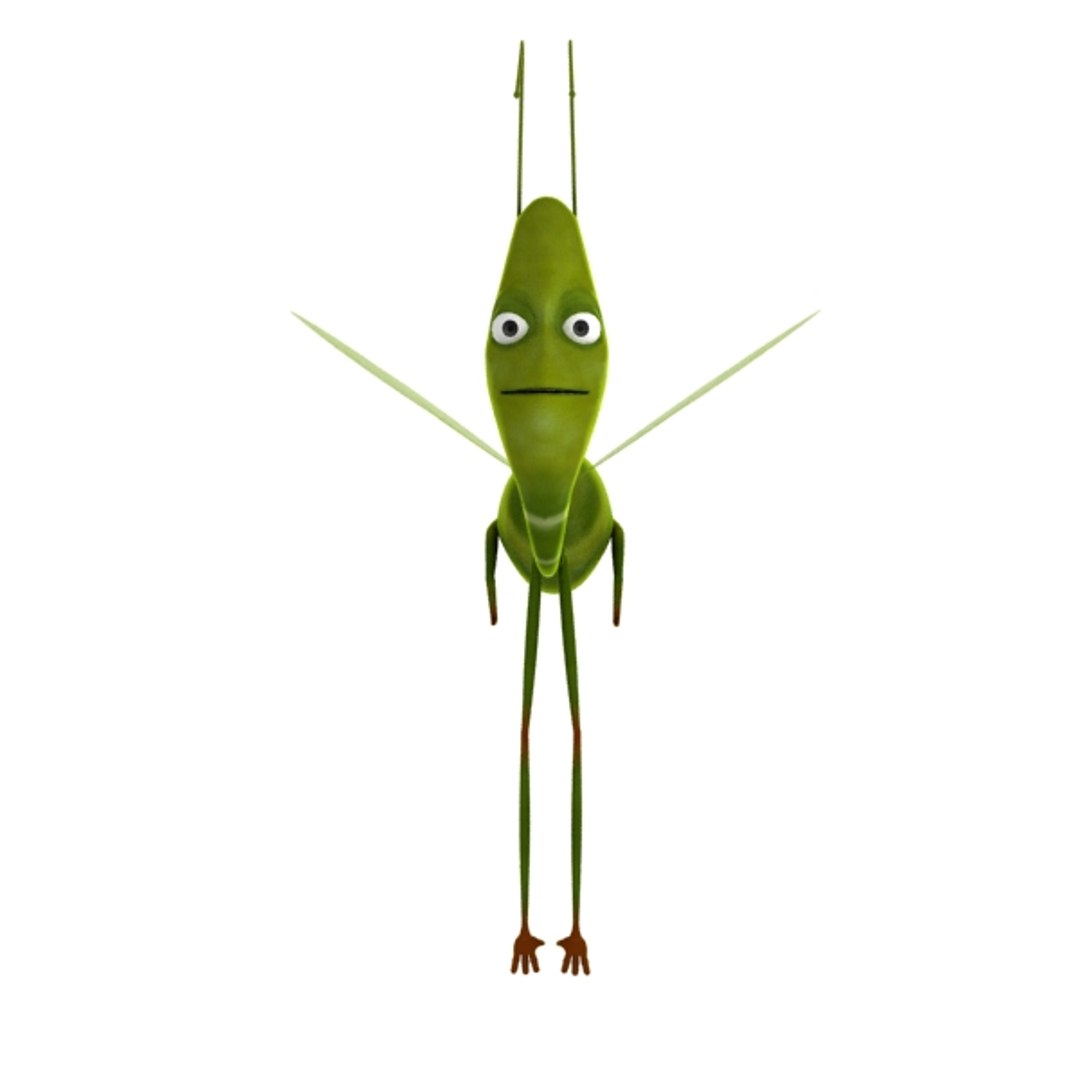 Cartoon Green Fly 3d Model