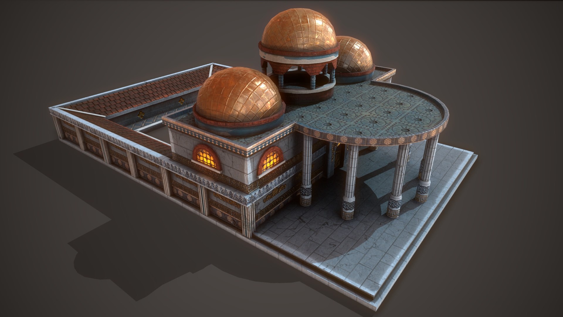 3D Ancient Baths Model - TurboSquid 1650486