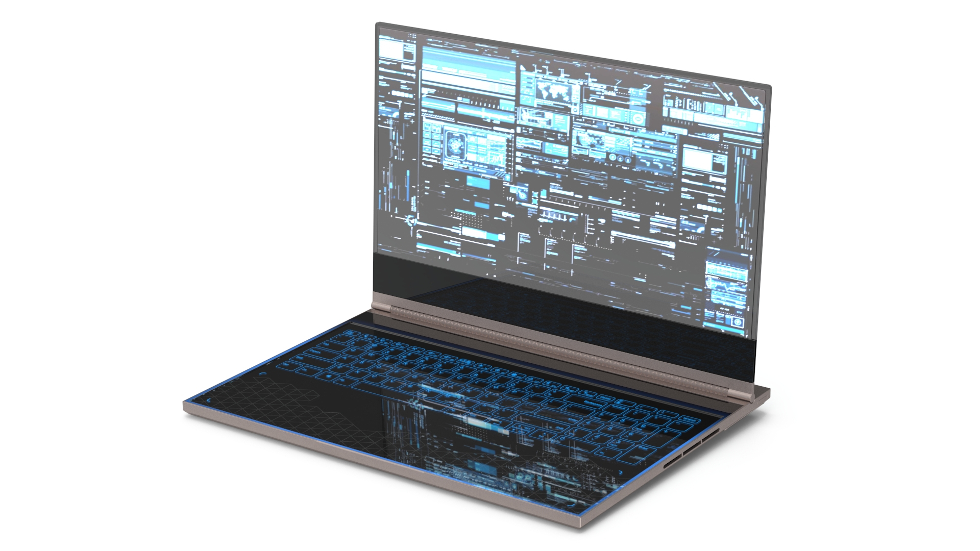 Futuristic Holographic Laptop Model - TurboSquid 2221454