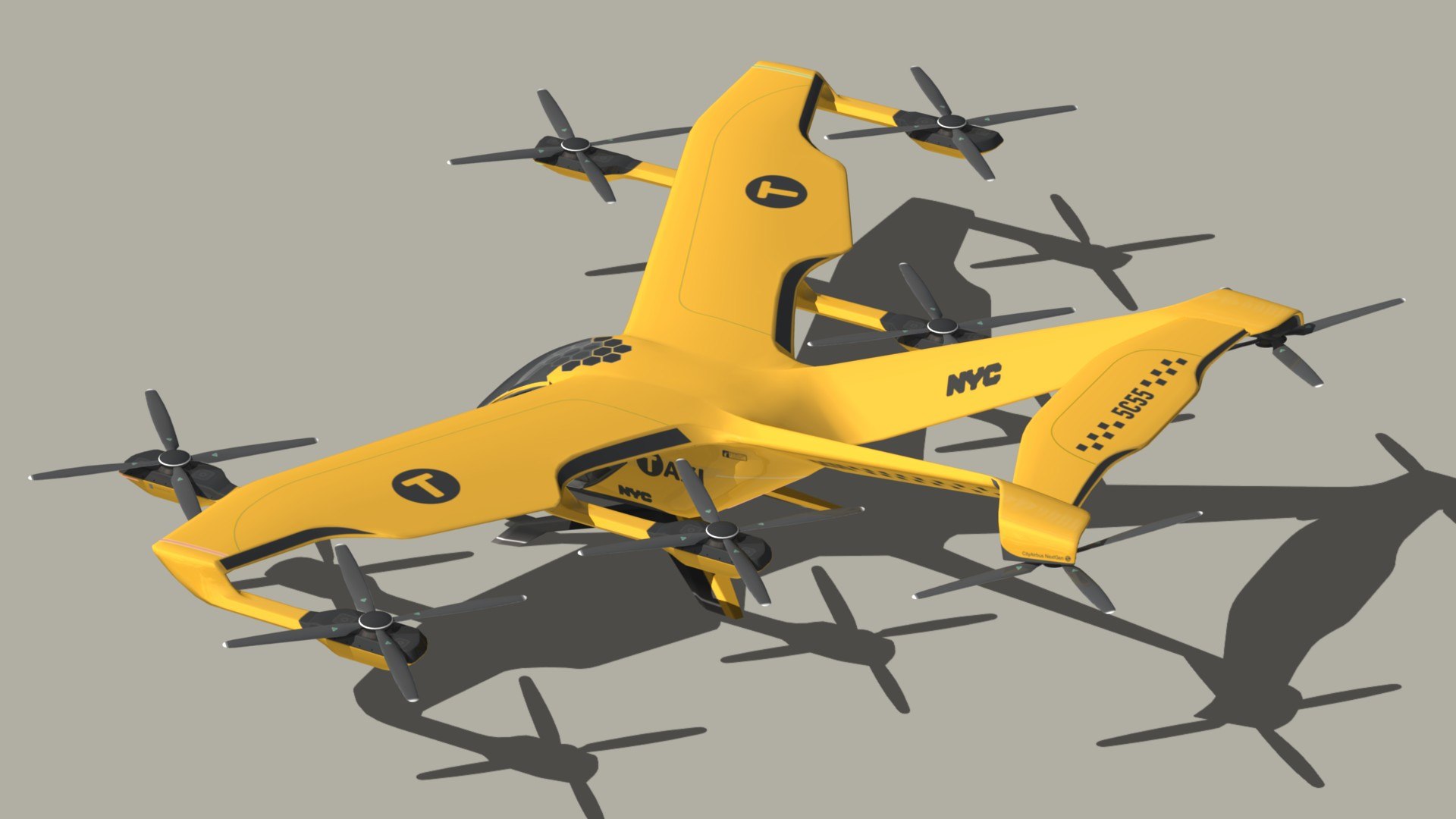 NYC Aero Taxi 3D Model - TurboSquid 2011325