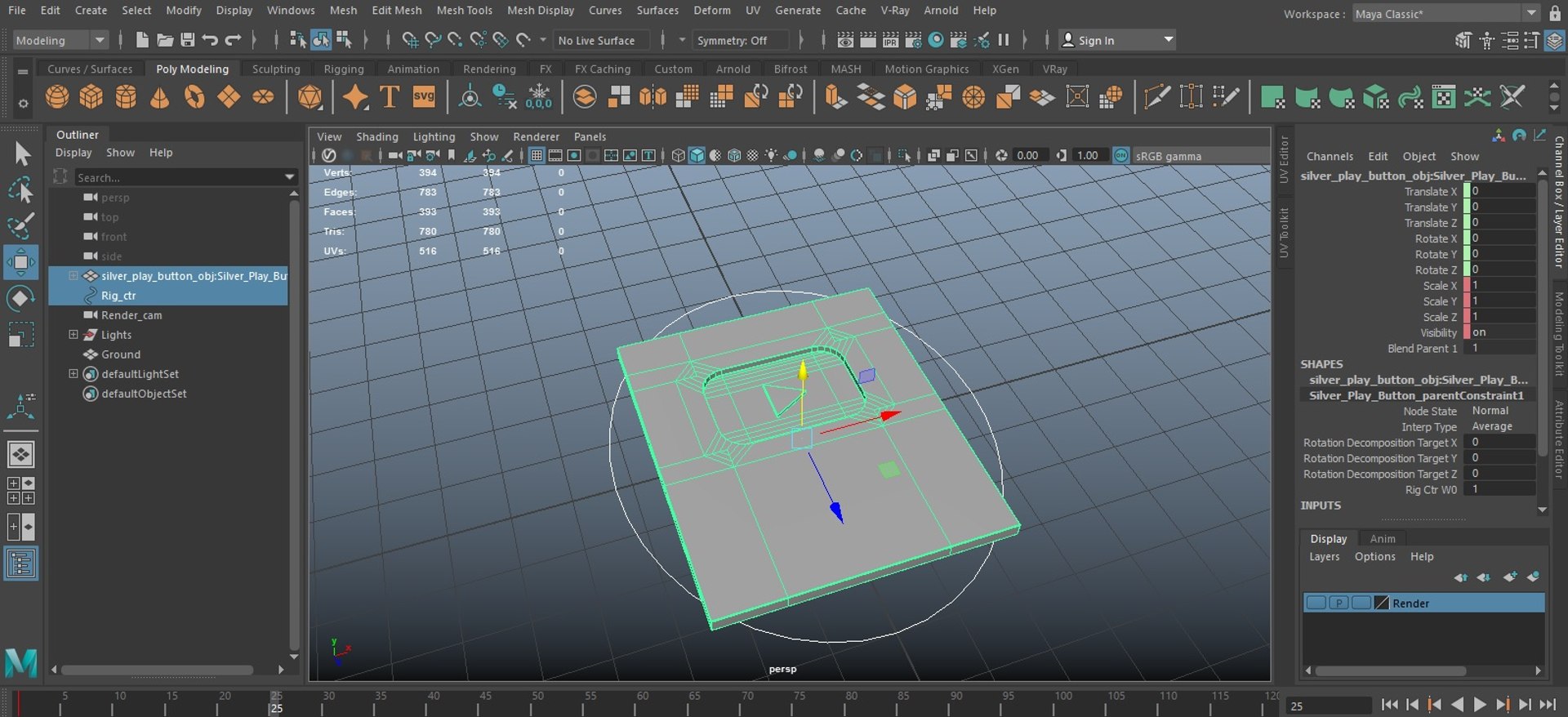 Youtube Silver Play Button 3D - TurboSquid 1963186
