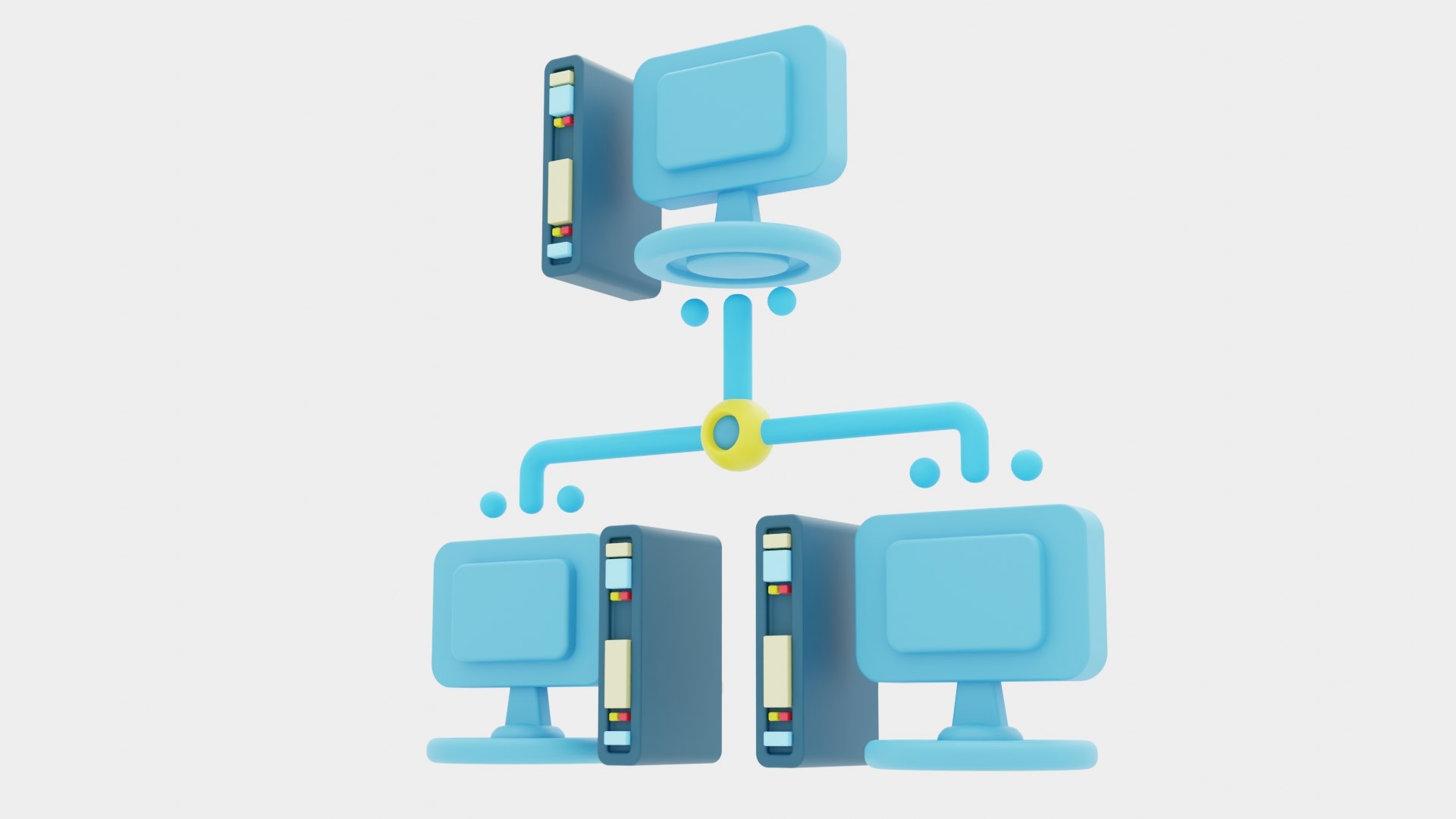 Local Area Network 3d Icon Represented With Multiple Connected ...