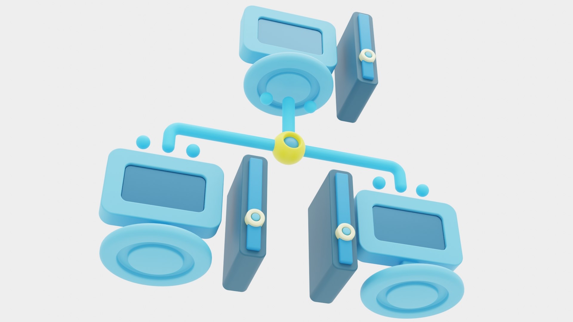 Local Area Network 3d Icon Represented With Multiple Connected ...