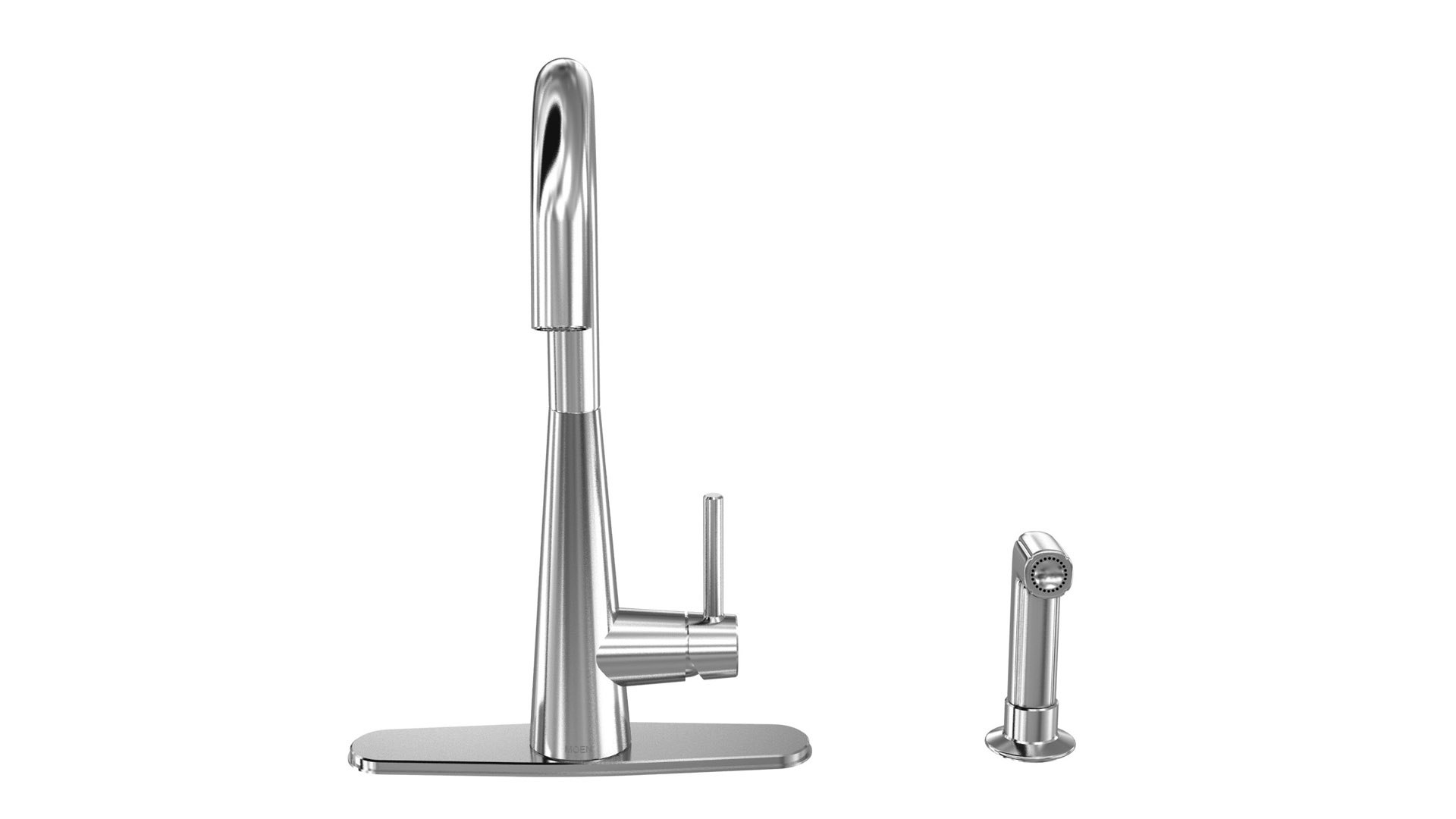 3D Moen Sleek Chrome One Handle Kitchen Faucet Model - TurboSquid 2035973
