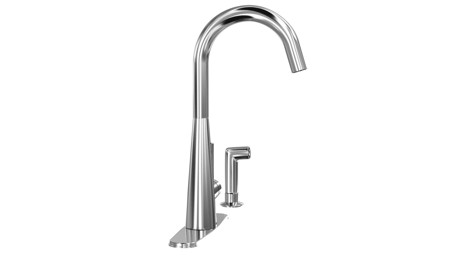 3D Moen Sleek Chrome One Handle Kitchen Faucet Model - TurboSquid 2035973