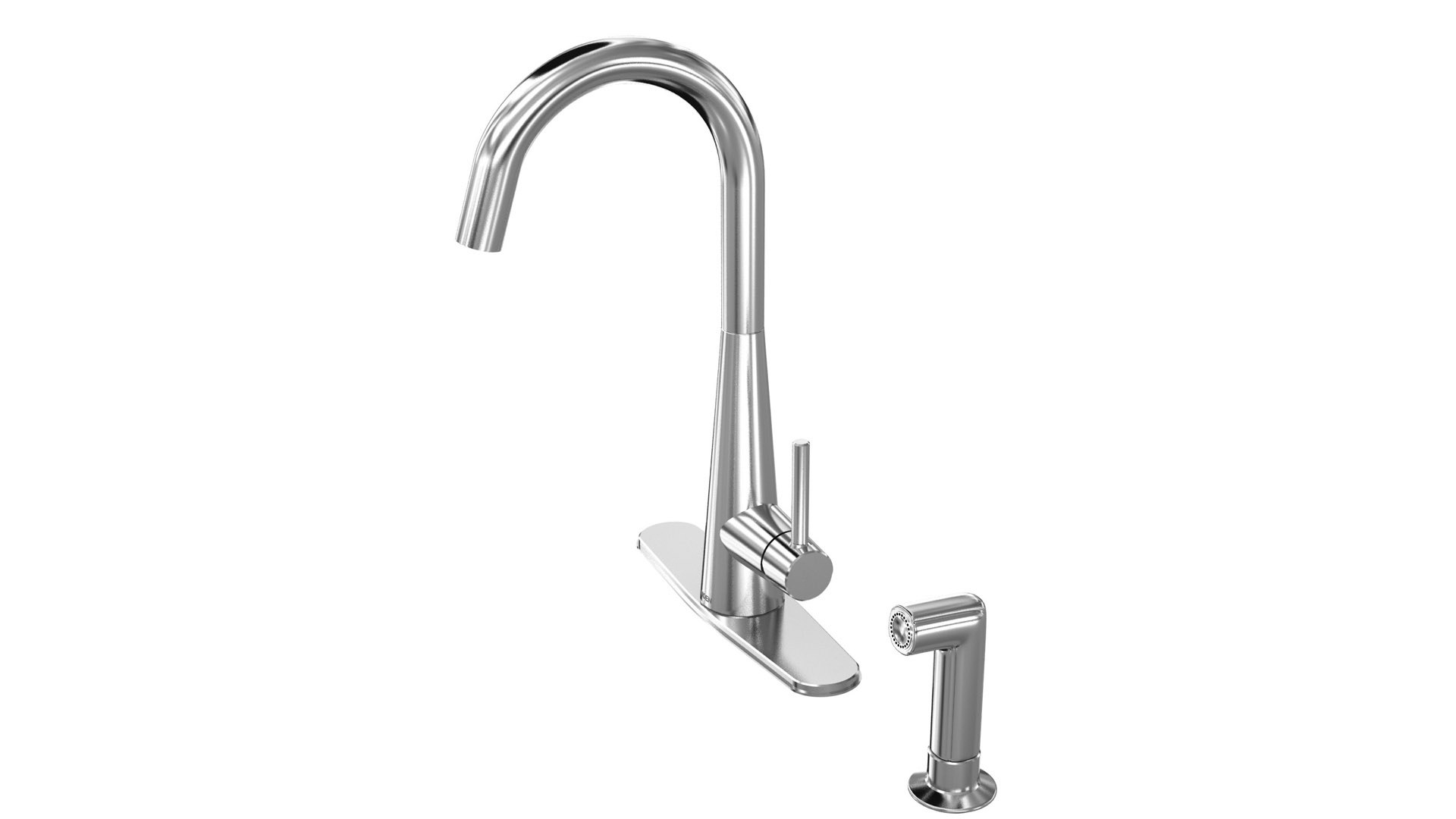 3D Moen Sleek Chrome One Handle Kitchen Faucet Model - TurboSquid 2035973
