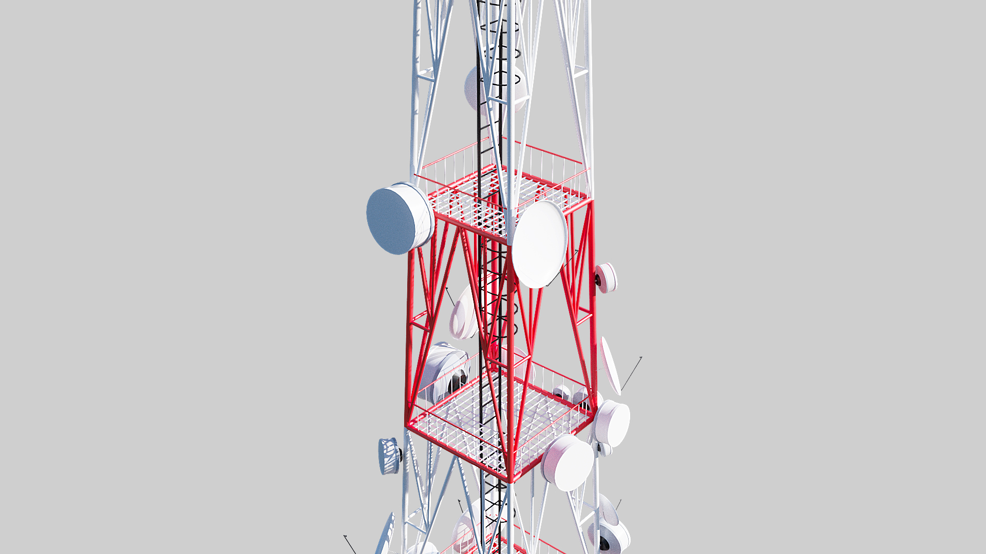 3D telecommunication cell tower model - TurboSquid 1696023