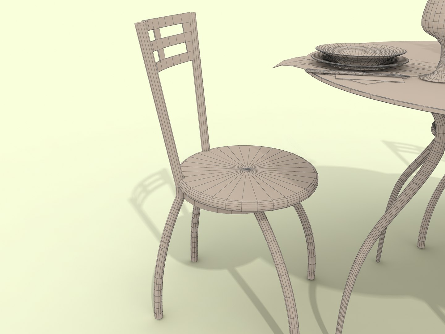 cafe table 3d max