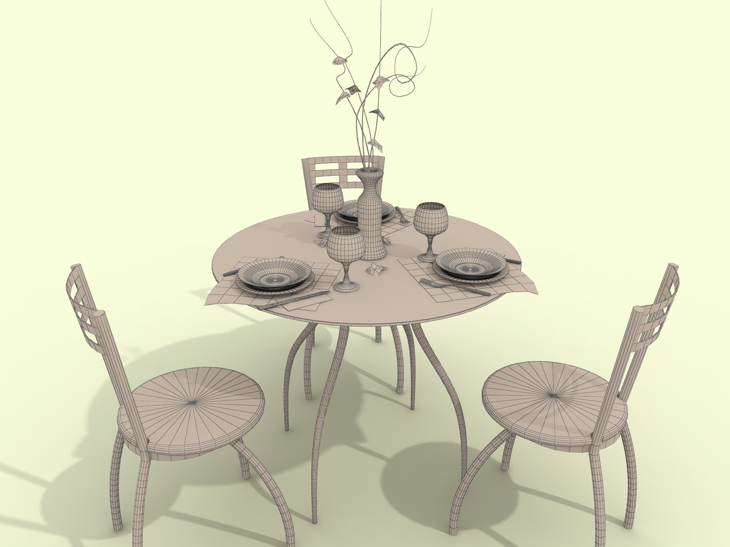 cafe table 3d max
