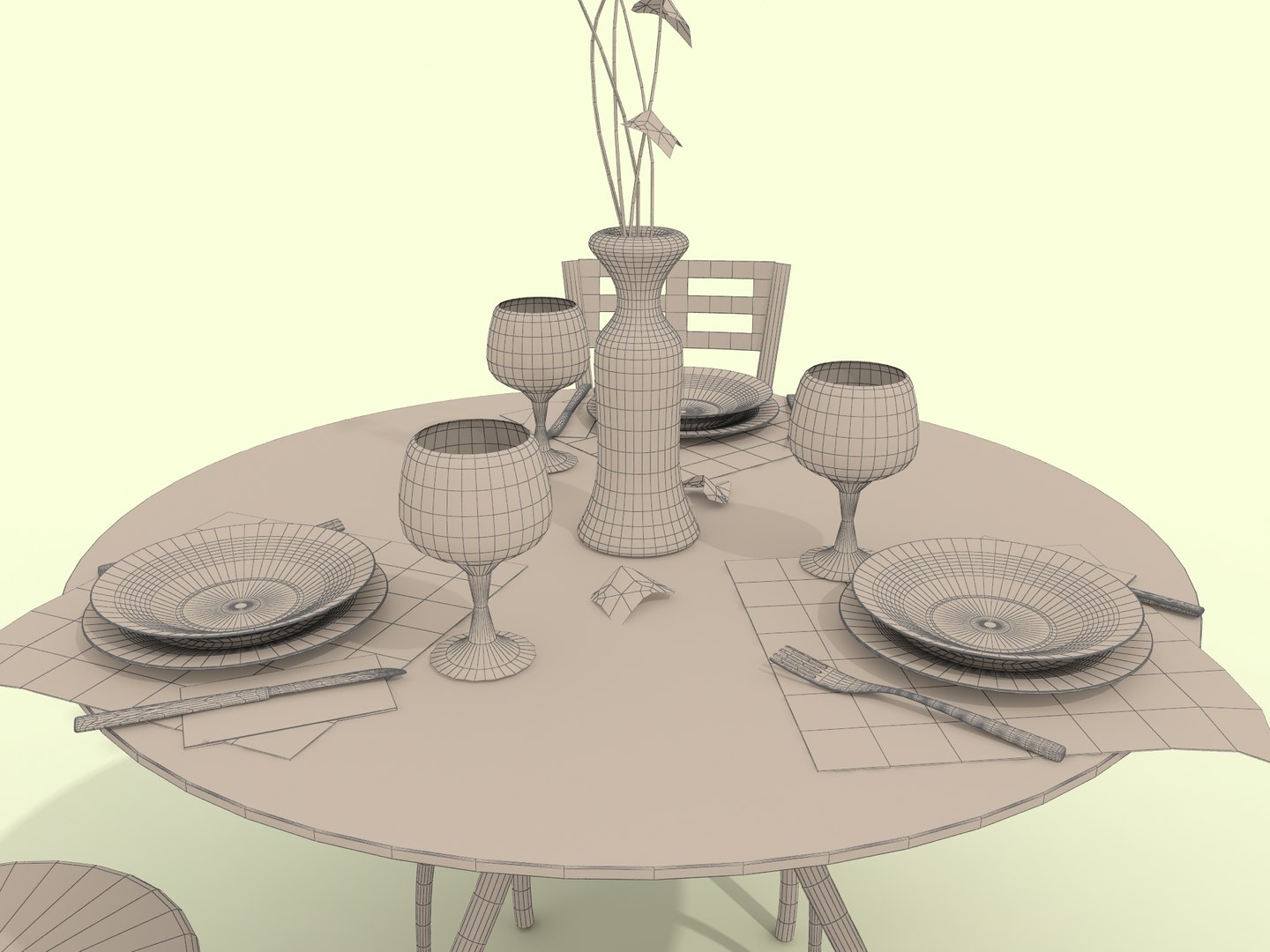 cafe table 3d max