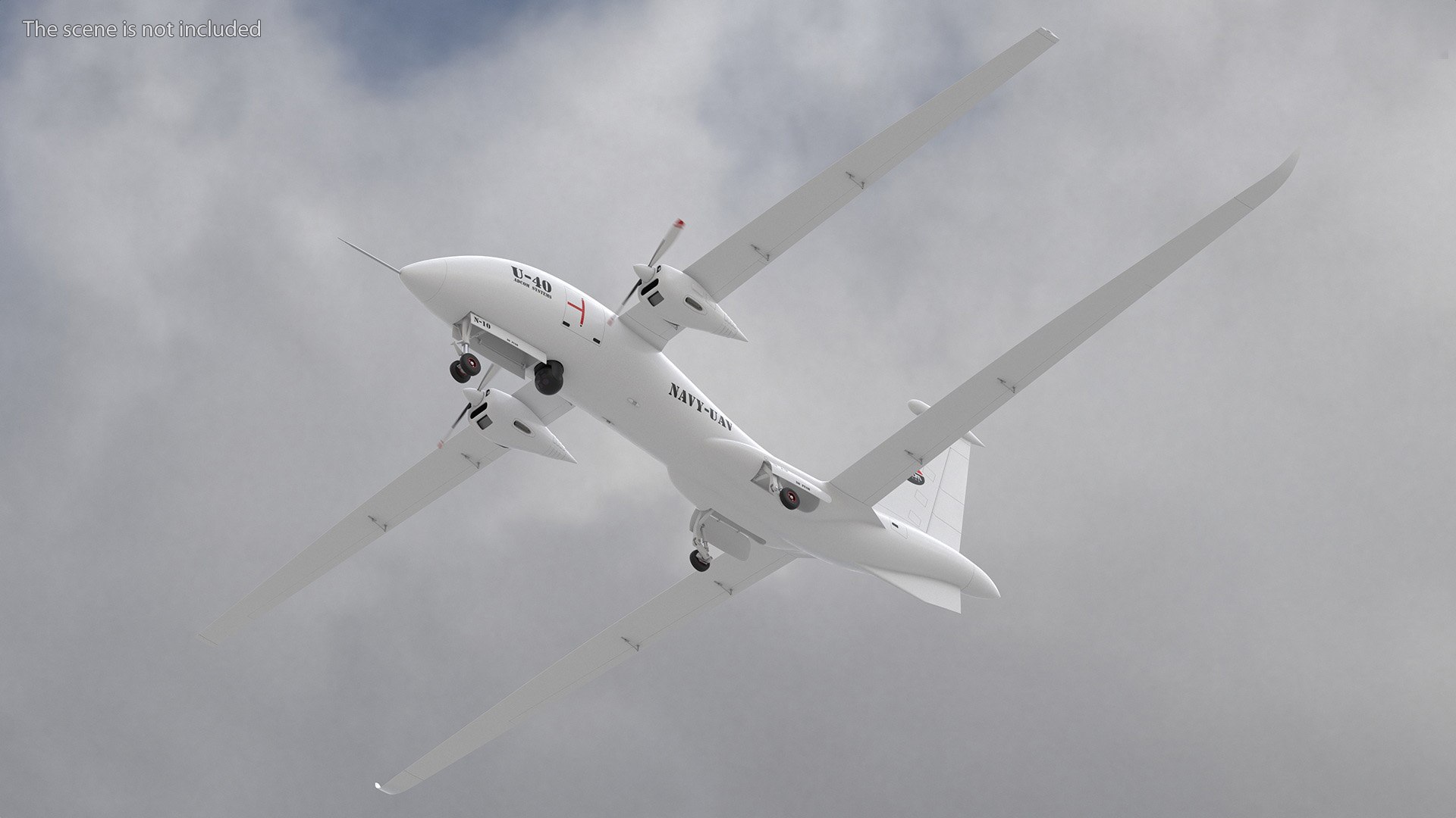 3D Yabhon United 40-UAV White Color Rigged for Maya - TurboSquid 2178562