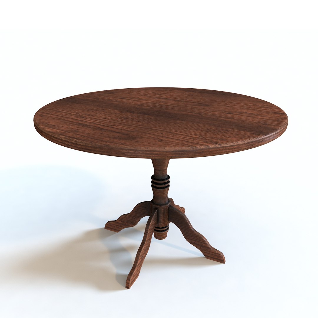 Rustic Wood Table 3D - TurboSquid 1422469