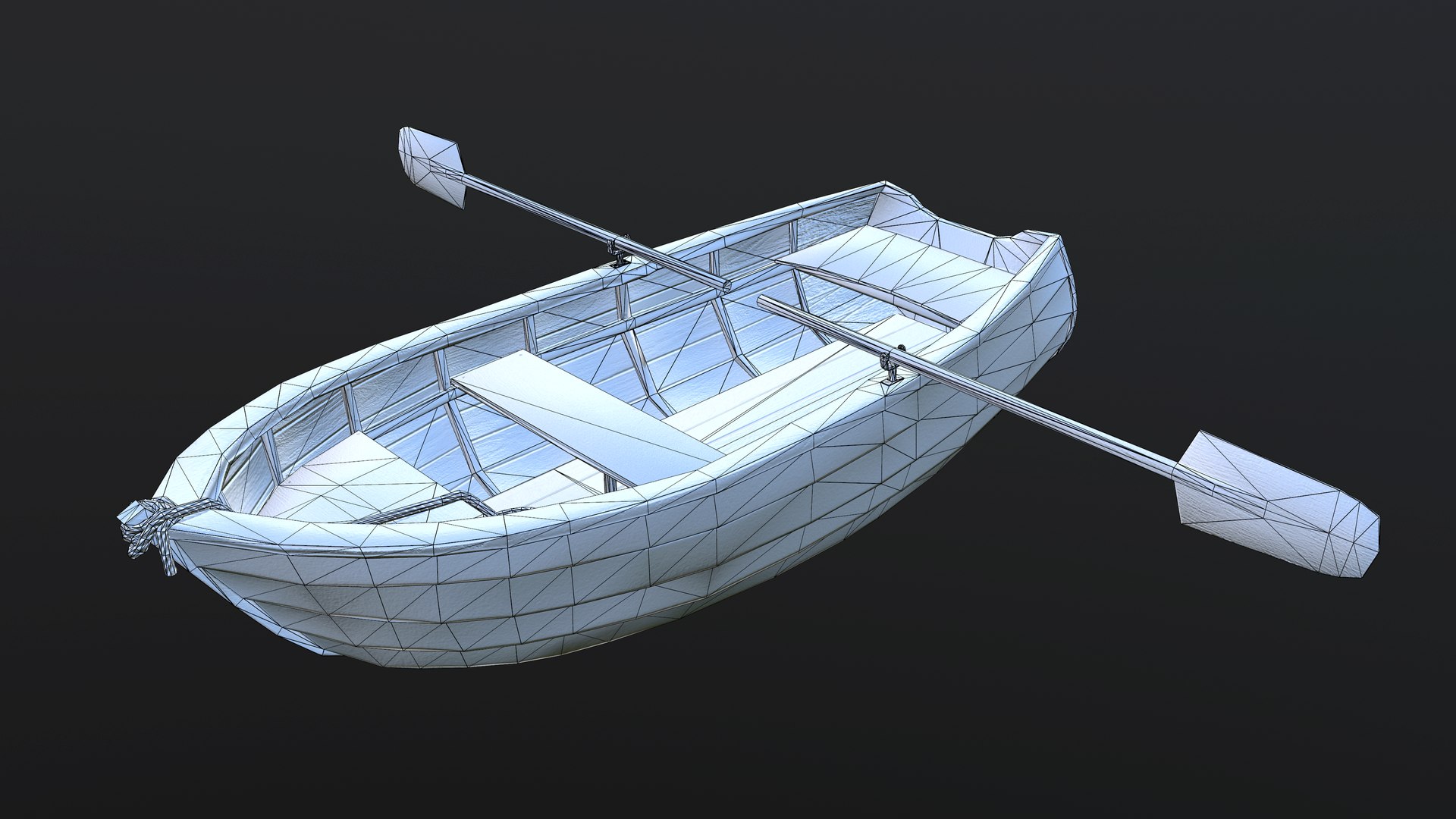 3D Wooden Row Boat - TurboSquid 1990761