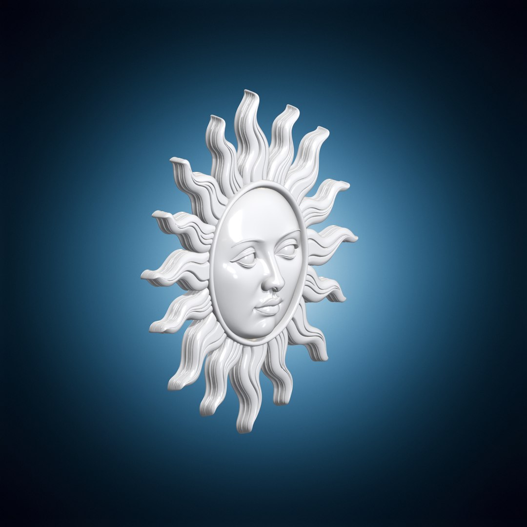 3D Celestial Sun Face With Wavy Rays 3D Print Model - TurboSquid 2548821