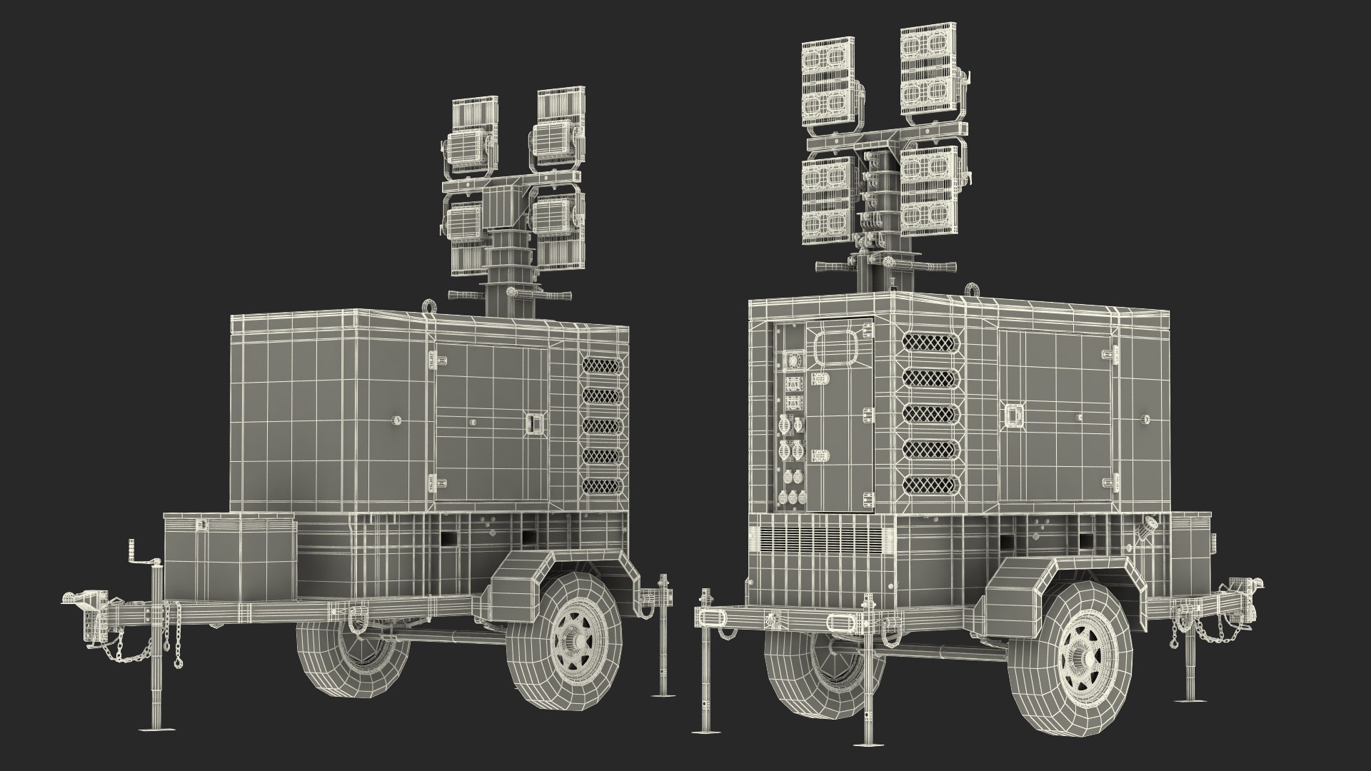 3D Mobile Generator Lighting Mast Model - TurboSquid 1546375