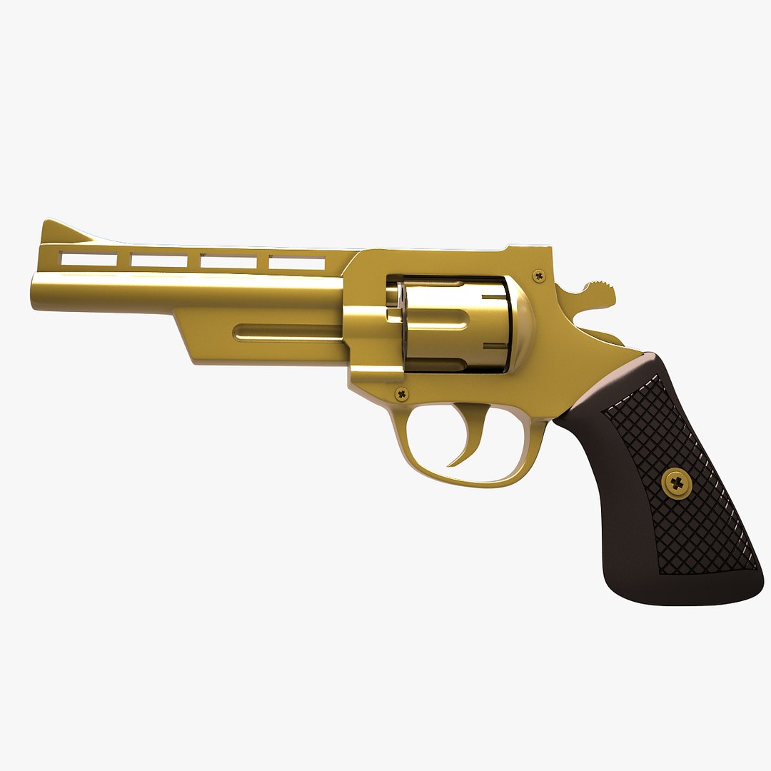 Revolver Golden 3d Max