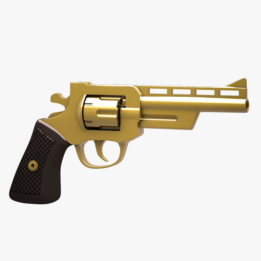 Revolver Golden 3d Max