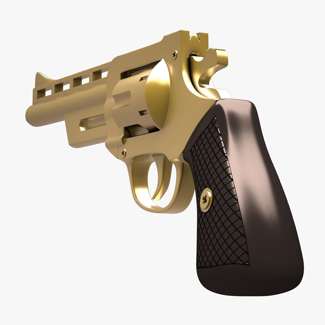 Revolver Golden 3d Max