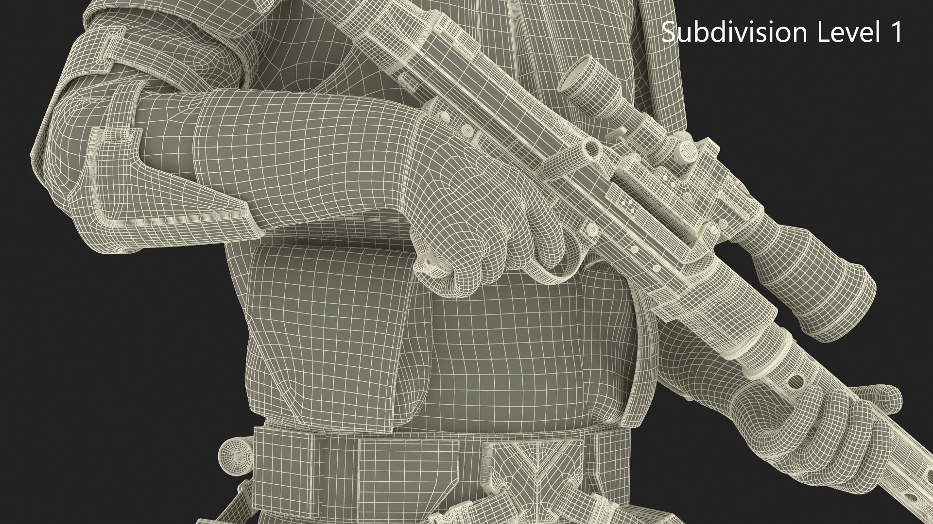 3D Star Wars White Trooper Loadout Standing Guard Position Model ...