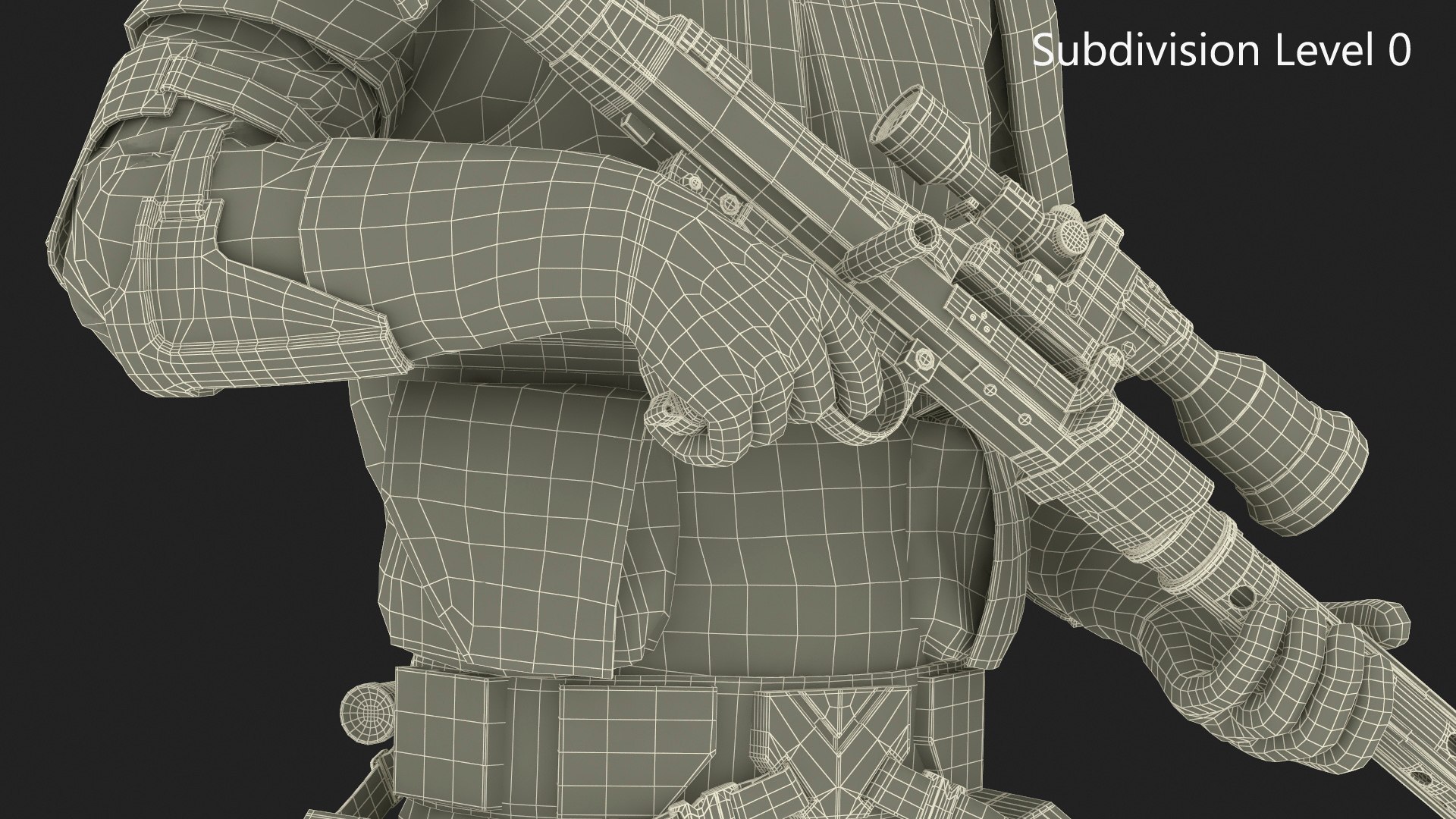 3D Star Wars White Trooper Loadout Standing Guard Position Model ...