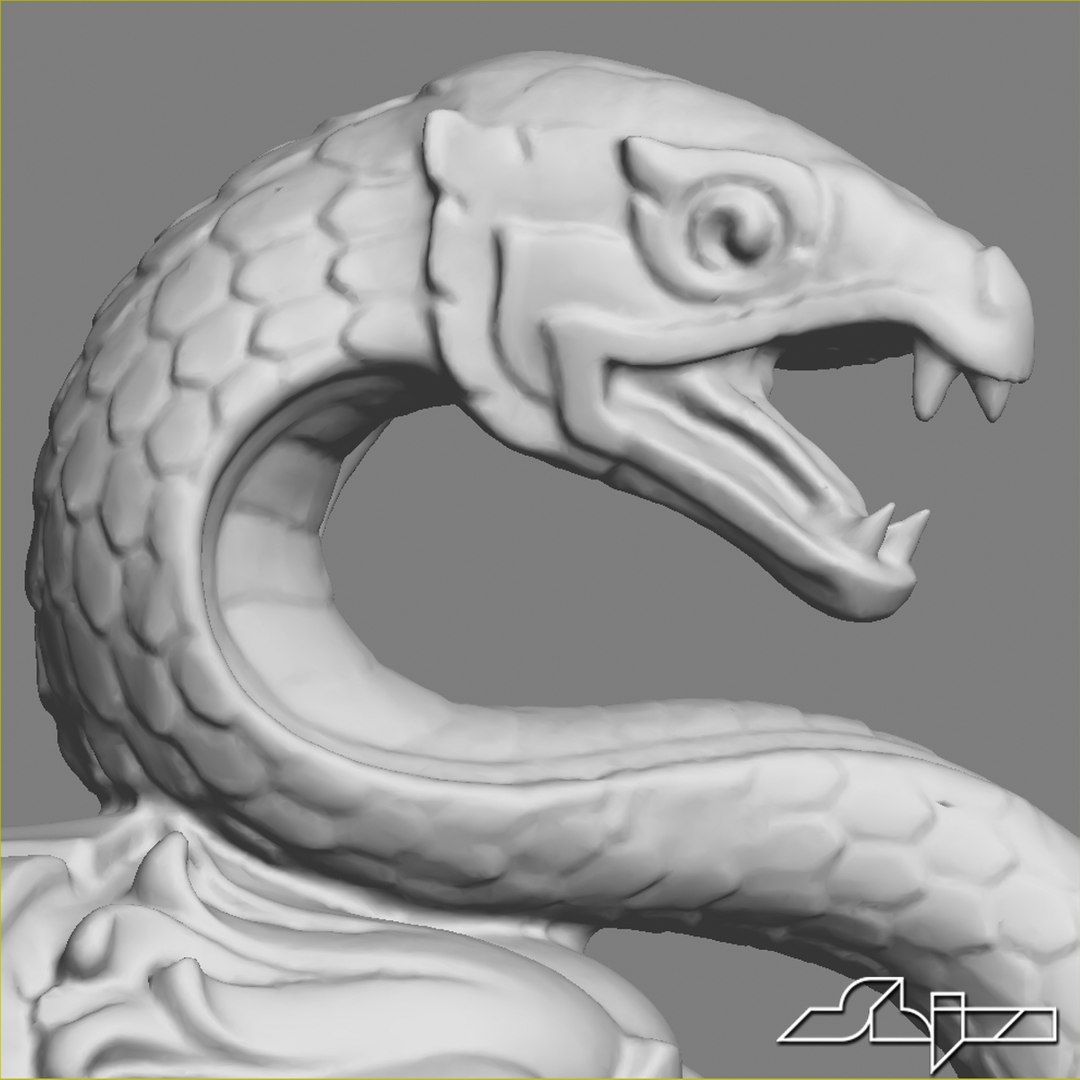 3d model thailand snake fontain sculpture