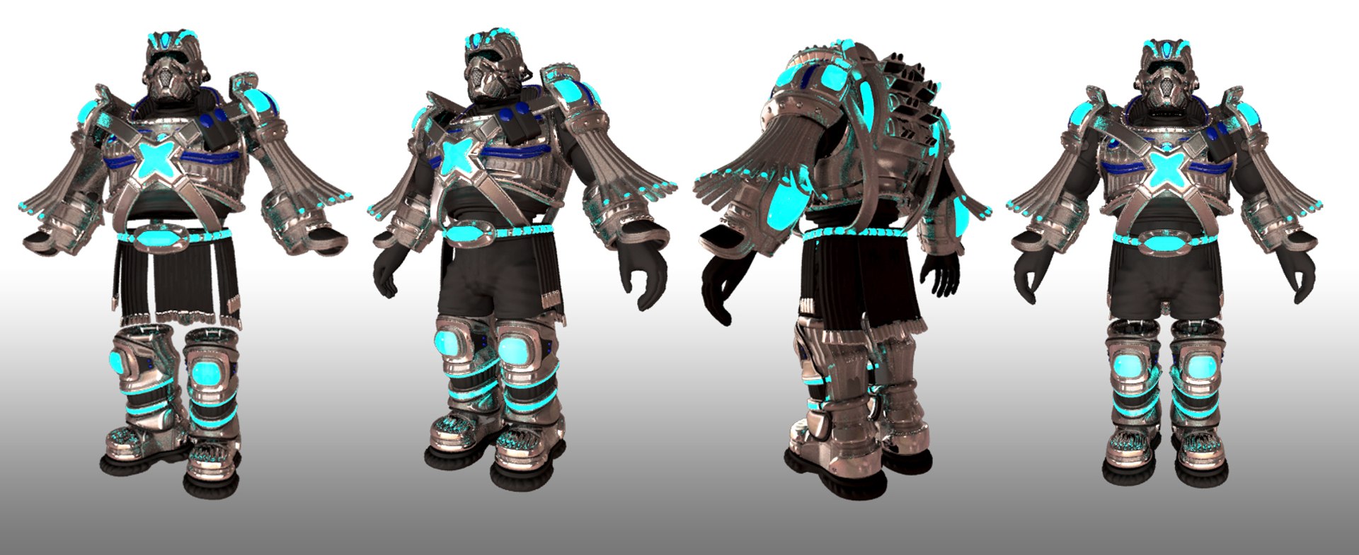 Sci-fi Armor Set 3d Model