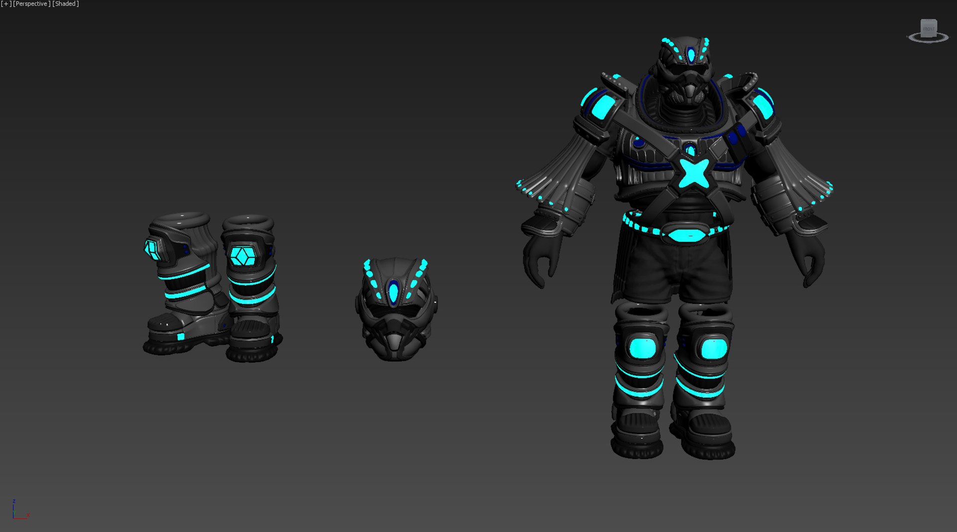 Sci-fi Armor Set 3d Model