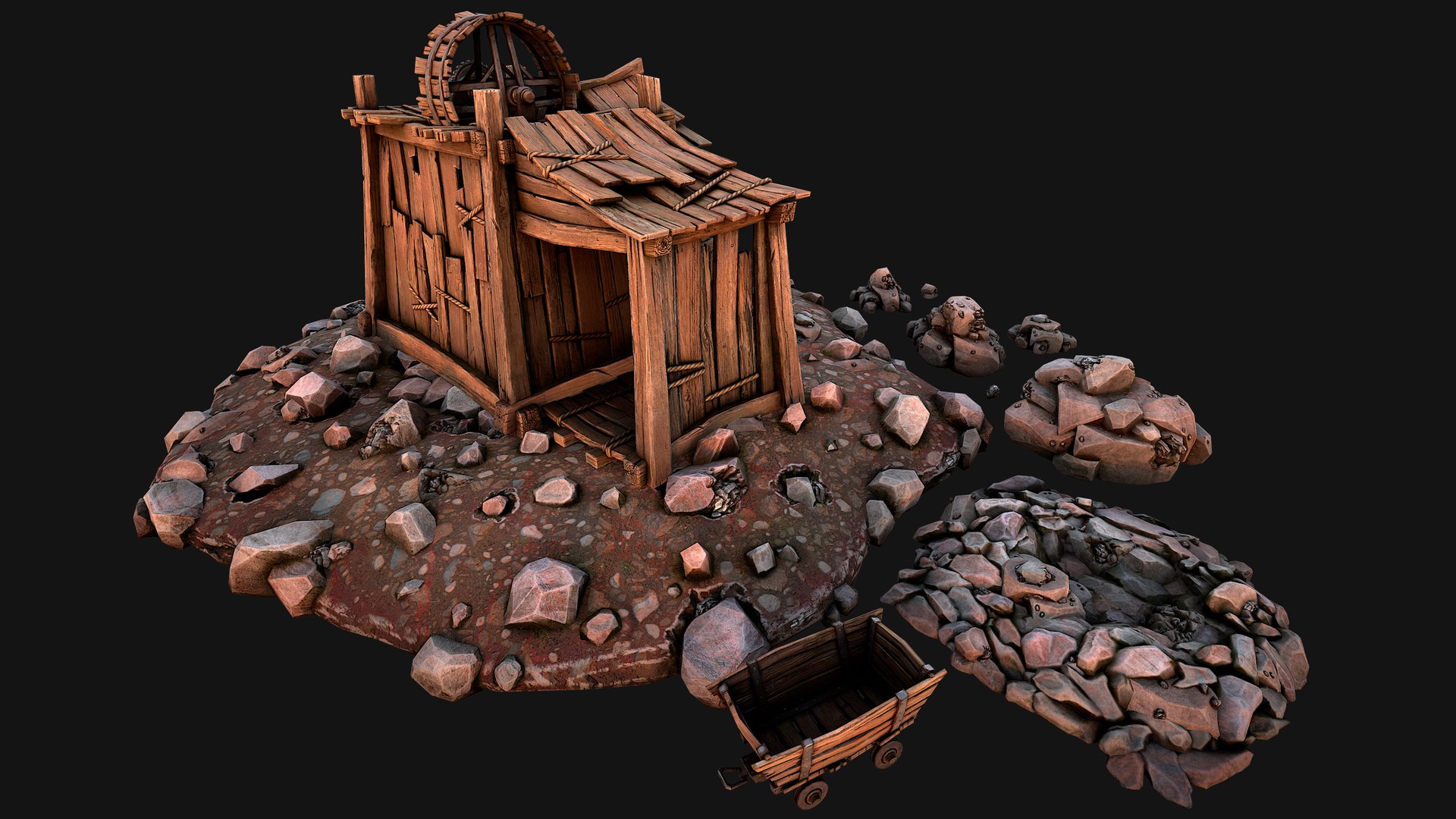 Medieval Iron Metal Ore Mine Model - TurboSquid 2357276