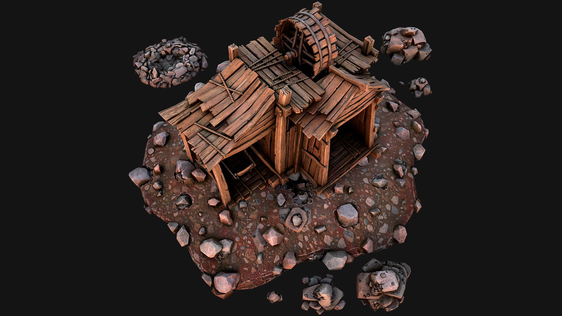 Medieval Iron Metal Ore Mine Model - TurboSquid 2357276