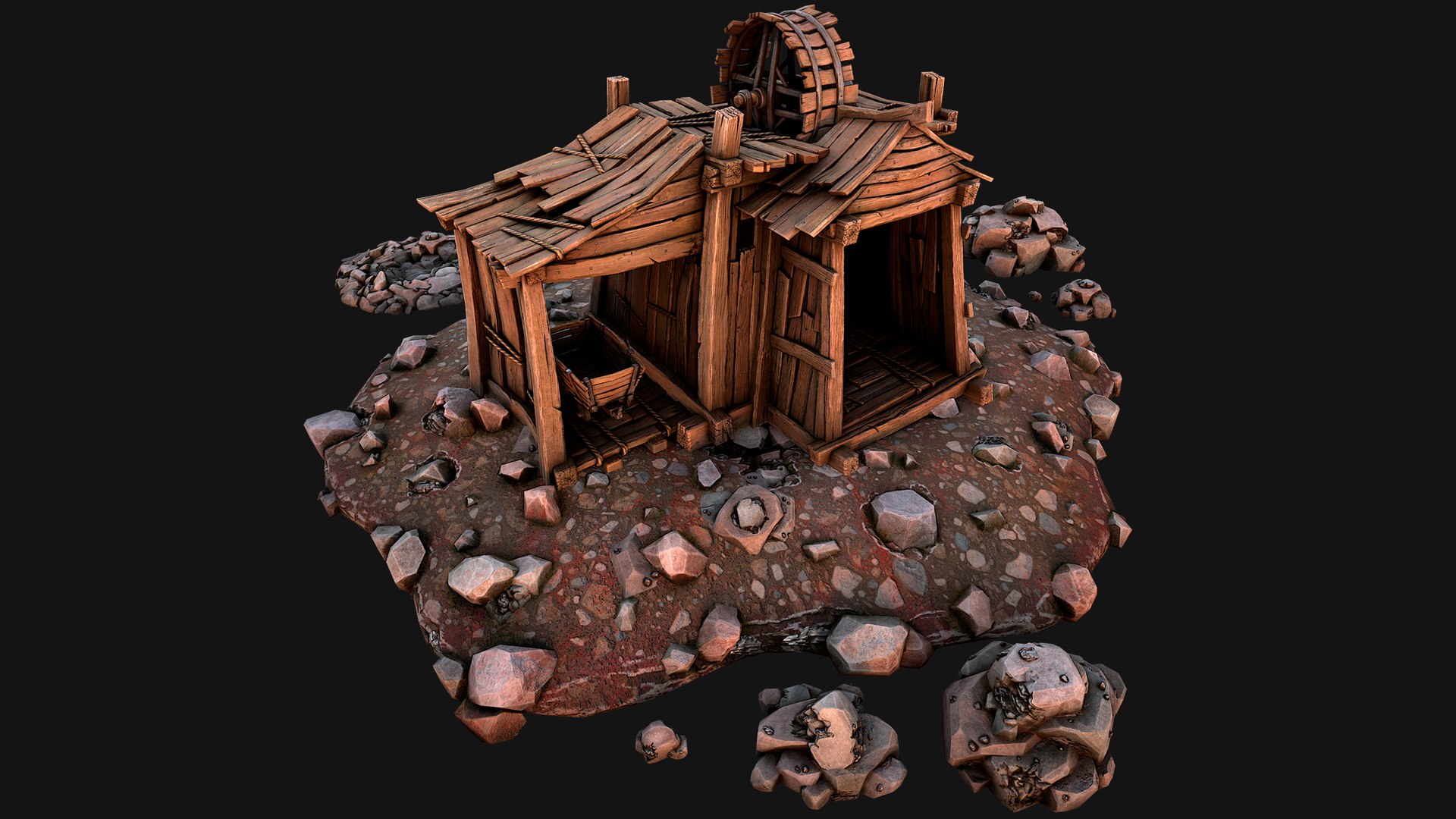 Medieval Iron Metal Ore Mine Model - TurboSquid 2357276