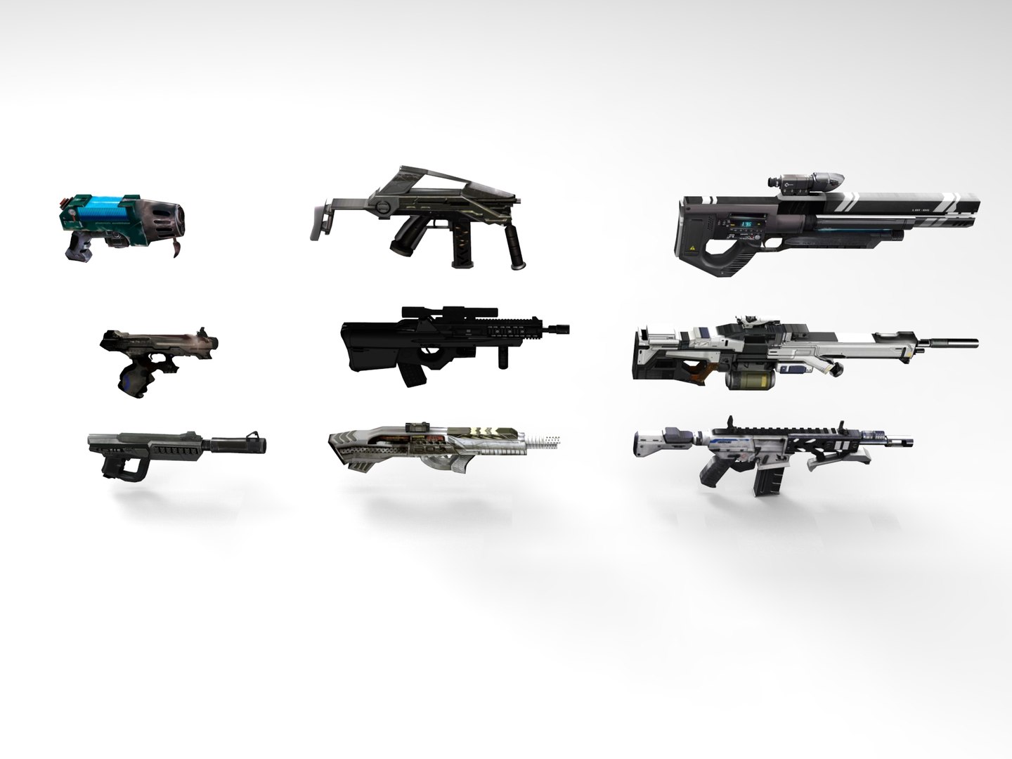 3d Futuristic Weapons Model