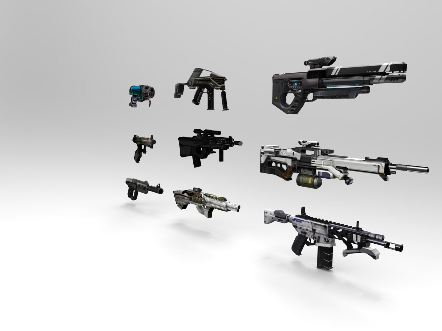 3d Futuristic Weapons Model
